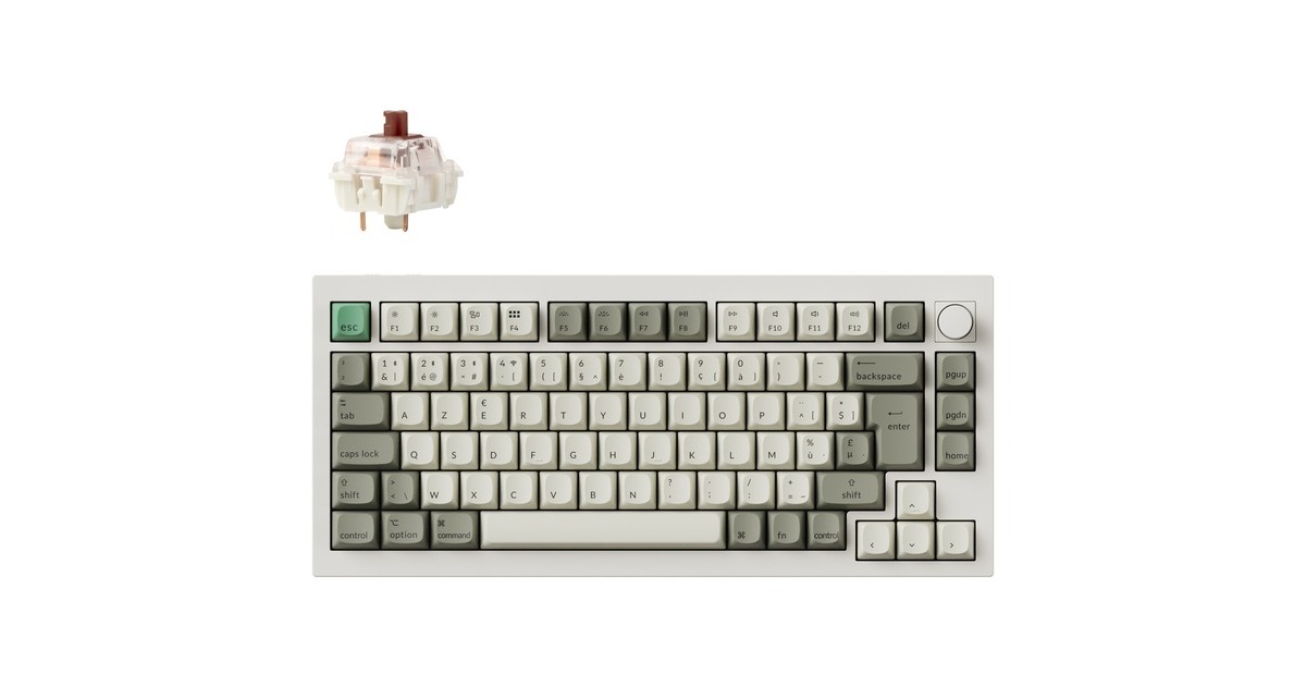 Keychron Q1 Max-P3Z QMK, clavier Blanc, Layout BE, Gateron Jupiter ...