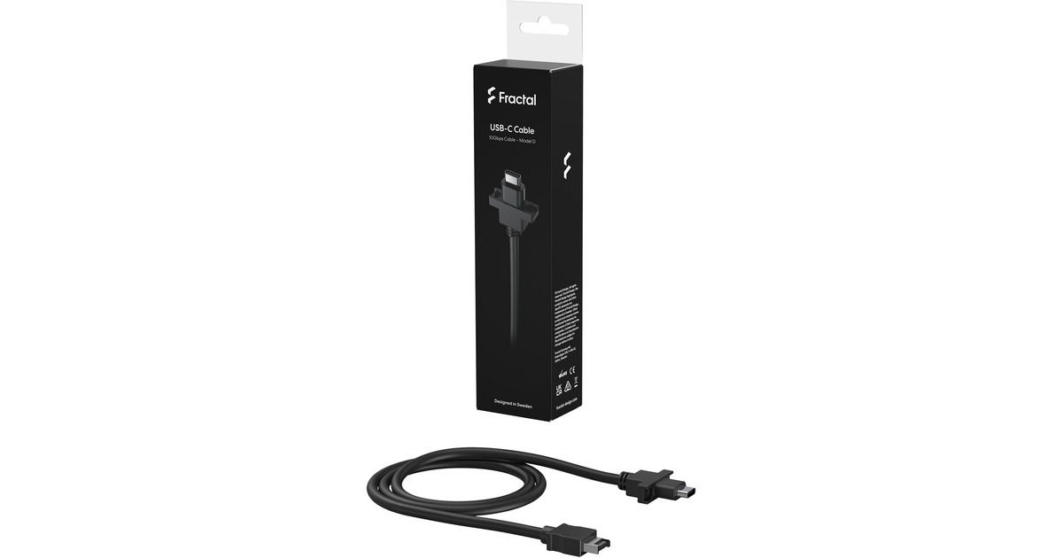 Fractal Design USB-C 10Gbps Cable- Model D, Câble Noir, 0,67 mètres