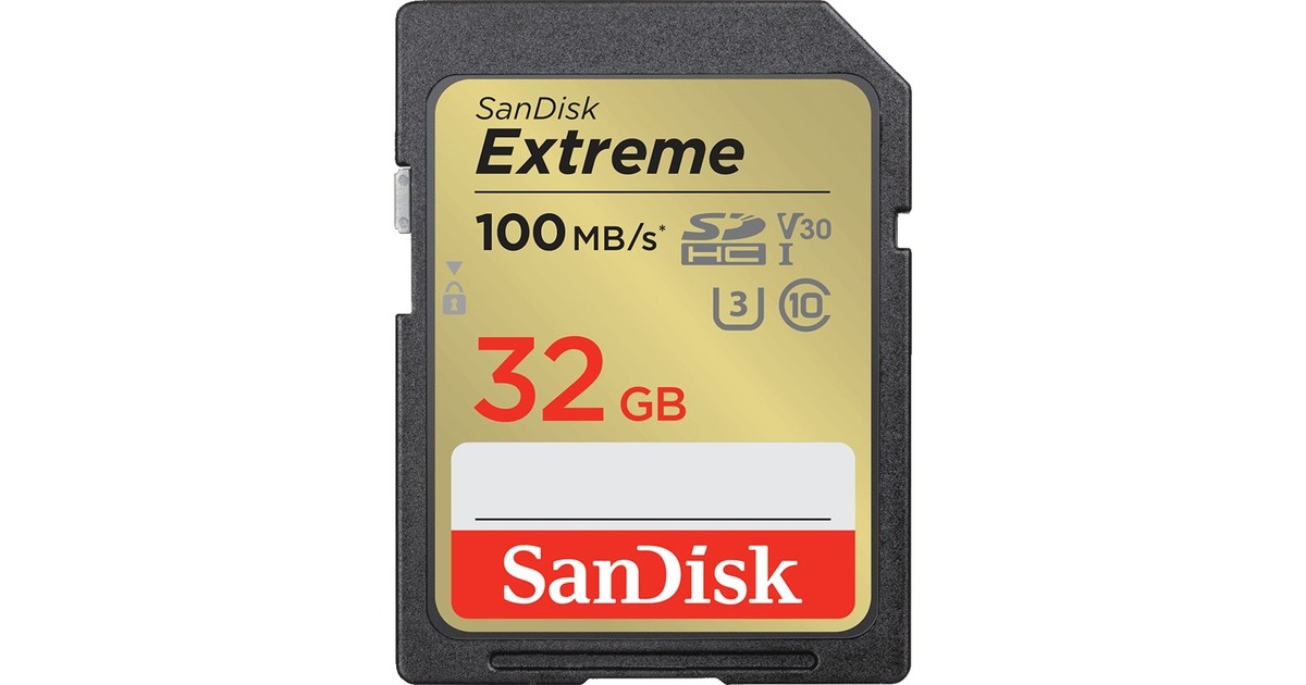 SanDisk Extreme SDHC 32 Go, Carte mémoire UHS-I U3, Class 10, V30