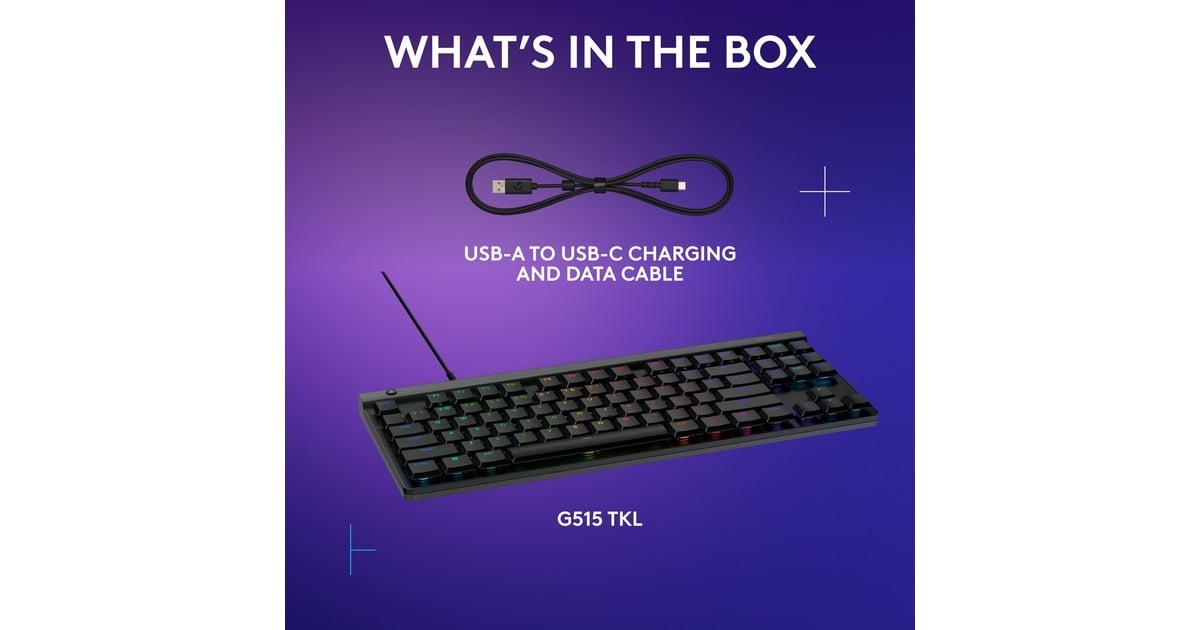 Logitech G G515 TKL Wired Low Profile, clavier gaming Noir, Layout ...