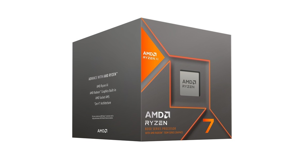 AMD Ryzen 7 8700G, 4,2 GHz (5,1 GHz Turbo Boost) socket AM5 processeur Unlocked, processeur en boîte