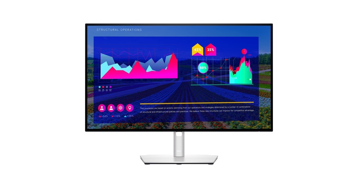 Dell UltraSharp U2722D 27" Moniteur Argent, HDMI, 2x DisplayPort, 2x ...