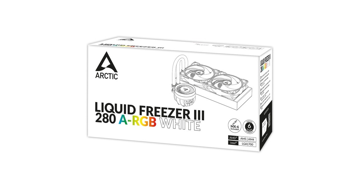 Arctic Liquid Freezer III 280 A-RGB, Watercooling Blanc, 4 broches PWM