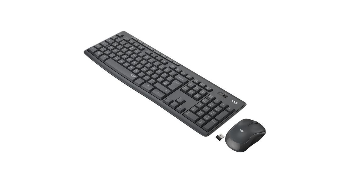 Logitech MK295 Silent, set de bureau Gris foncé, Layout BE