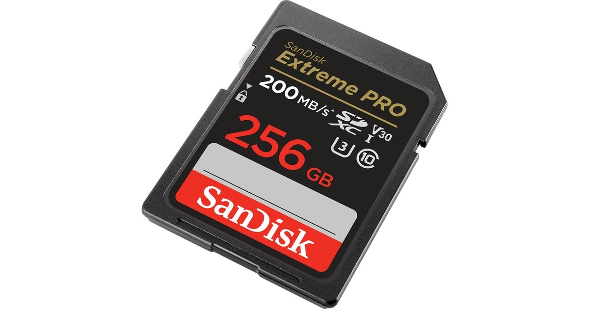 SanDisk Extreme PRO SDXC 256 Go, Carte mémoire Noir, UHS-I, Classe 10, U3, V30