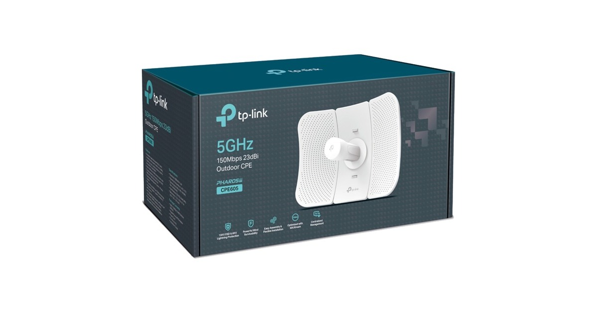 TP-Link CPE605 - 5GHz 150Mbps 23dBi Outdoor CPE, Antenne radio Blanc