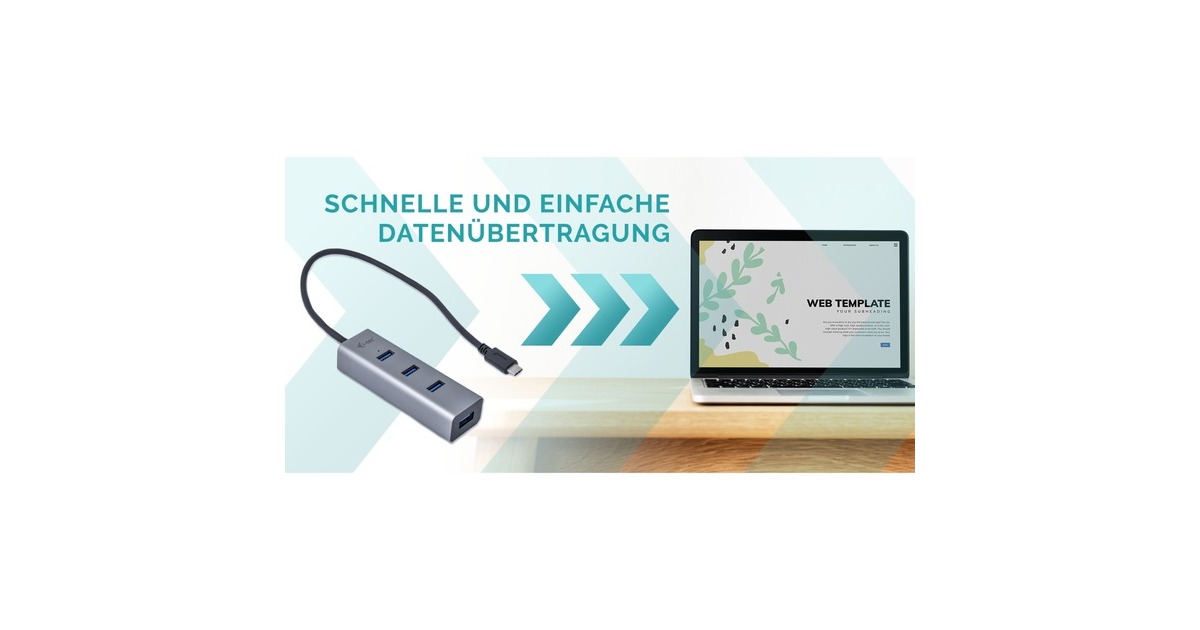i-tec HUB USB-C en métal 4 ports Noir