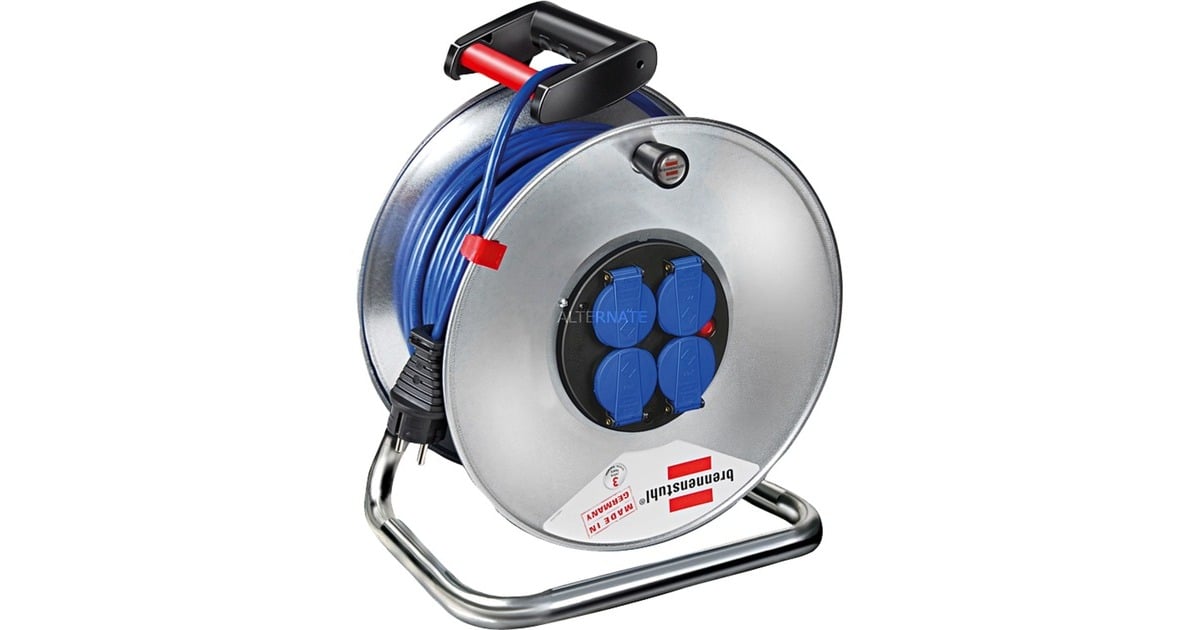 Brennenstuhl Garant Super-Solid Haspel 25m, Câble d'extension Pour 4 prises